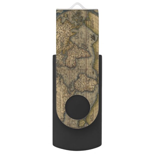 Vintage World Map Antique Atlas USB Flash Drive | Zazzle