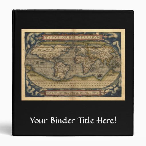 Vintage World Map Atlas Historical Design 3 Ring Binder | Zazzle