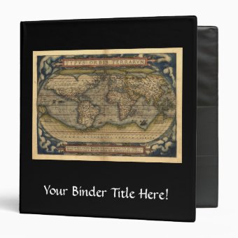 Vintage World Map Atlas Historical Design 3 Ring Binder | Zazzle