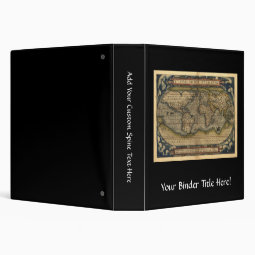 Vintage World Map Atlas Historical Design 3 Ring Binder | Zazzle