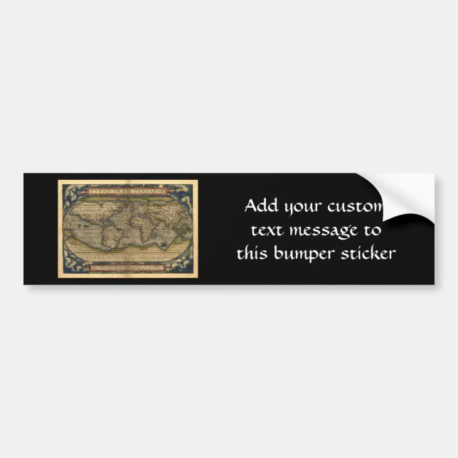 Vintage World Map Atlas Historical Design Bumper Sticker | Zazzle