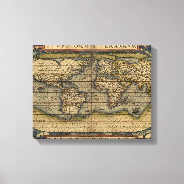 Vintage World Map Atlas Historical Design Canvas Print | Zazzle