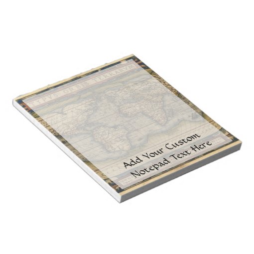 Vintage World Map Atlas Historical Design Notepad | Zazzle