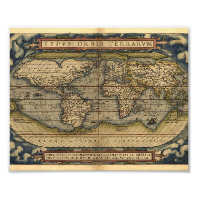 Vintage World Map Atlas Historical Design Photo Print | Zazzle