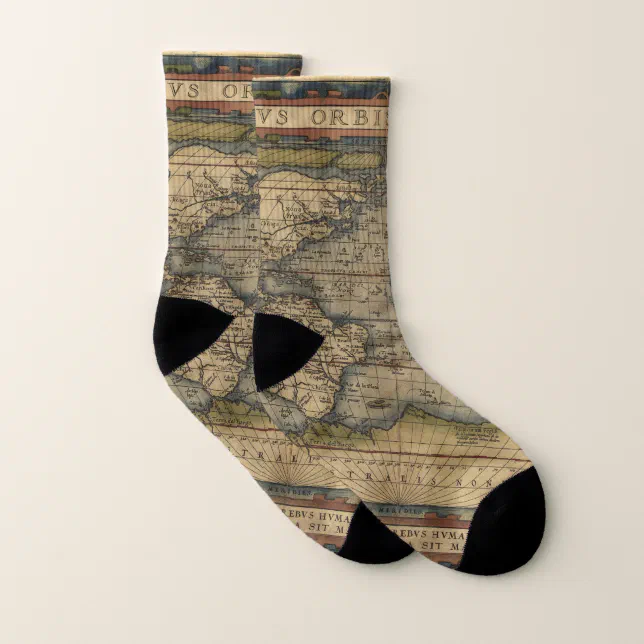 Vintage World Map Atlas Historical Design Socks | Zazzle