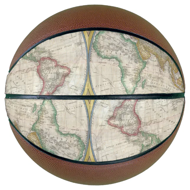 Vintage WORLD MAP Basketball | Zazzle