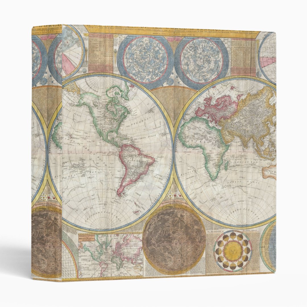 Vintage WORLD MAP Binder | Zazzle