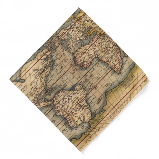 Vintage World Map by Abraham Ortelius 1564 Bandana | Zazzle