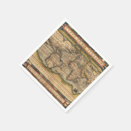 Vintage World Map by Abraham Ortelius 1564 Napkins | Zazzle
