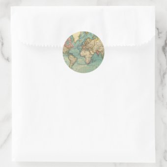Vintage World Map Classic Round Sticker | Zazzle