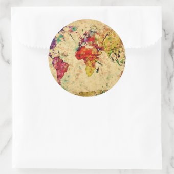 Vintage world map classic round sticker | Zazzle