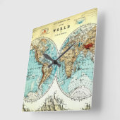 Vintage World Map Clock | Zazzle