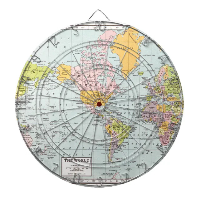 Vintage World Map Dartboard | Zazzle