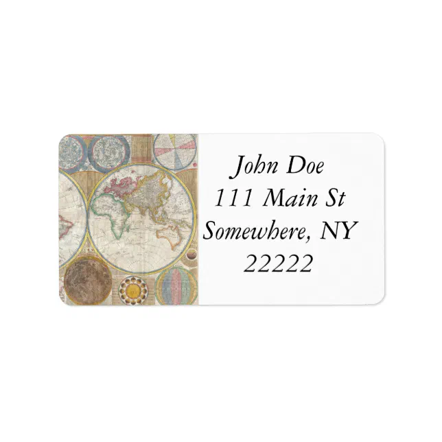 Vintage World Map Label | Zazzle
