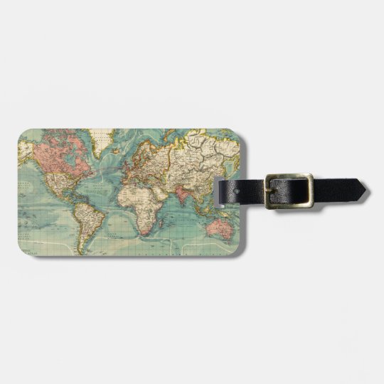Vintage World Map Luggage Tag | Zazzle.com