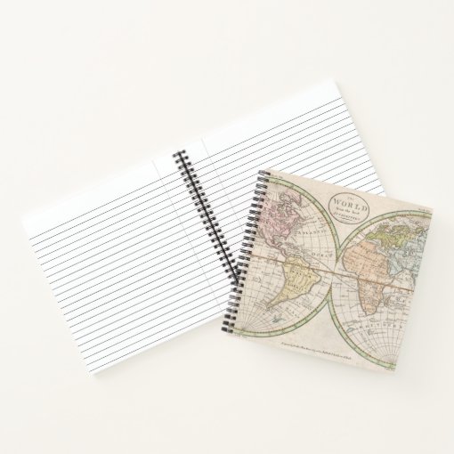 Vintage World Map Notebook | Zazzle