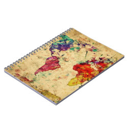 Vintage world map notebook | Zazzle
