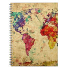 Vintage world map notebook | Zazzle