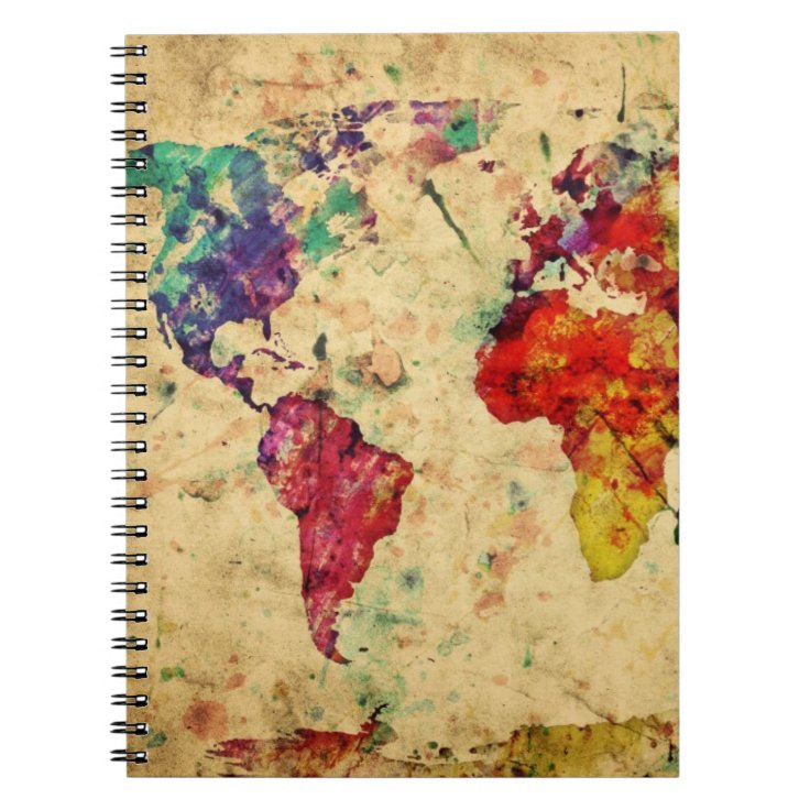 Vintage world map notebook | Zazzle