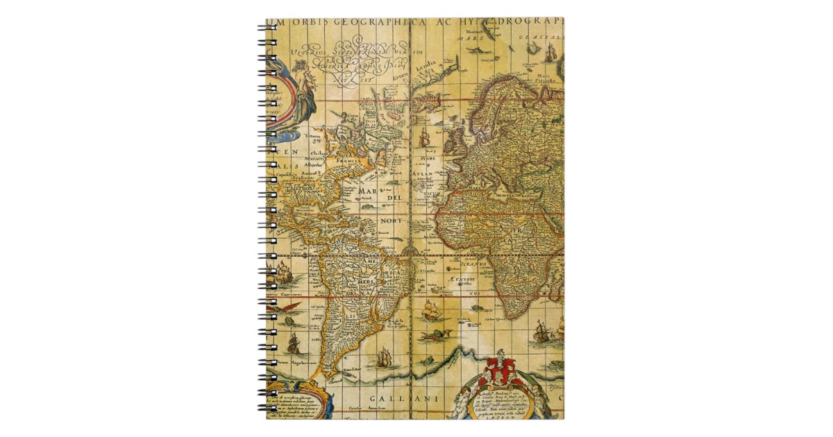 Vintage World Map Notebook | Zazzle