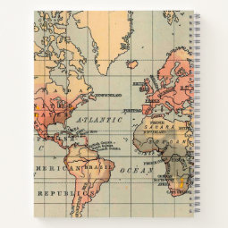 Vintage World Map Notebook | Zazzle