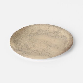 Vintage World Map Old Parchment Paper Plates | Zazzle