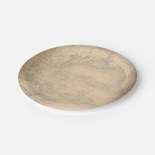 Vintage World Map Old Parchment Paper Plates | Zazzle