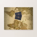 Vintage World Map Passport,Game Night,Personalized Jigsaw Puzzle | Zazzle