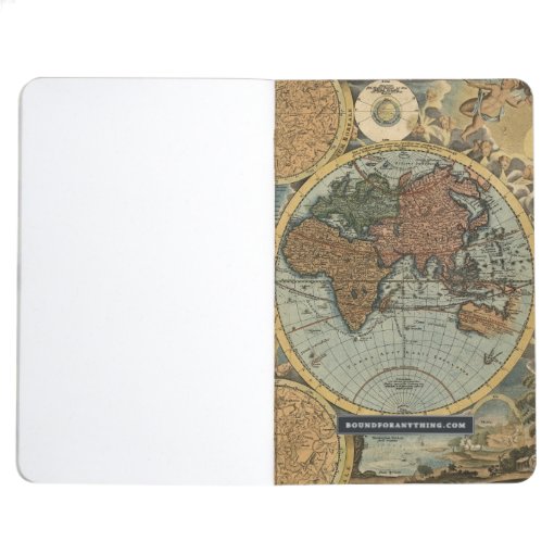 Vintage World Map Personalized Note Journal | Zazzle