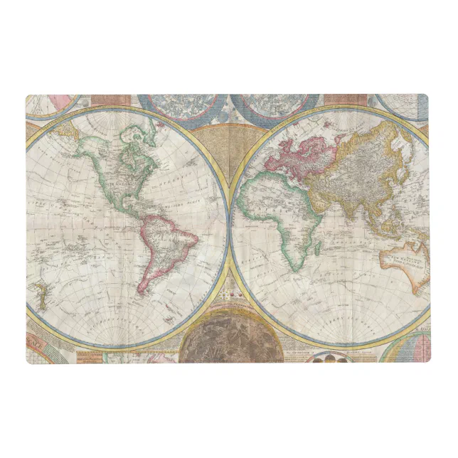 Vintage World Map Placemat | Zazzle