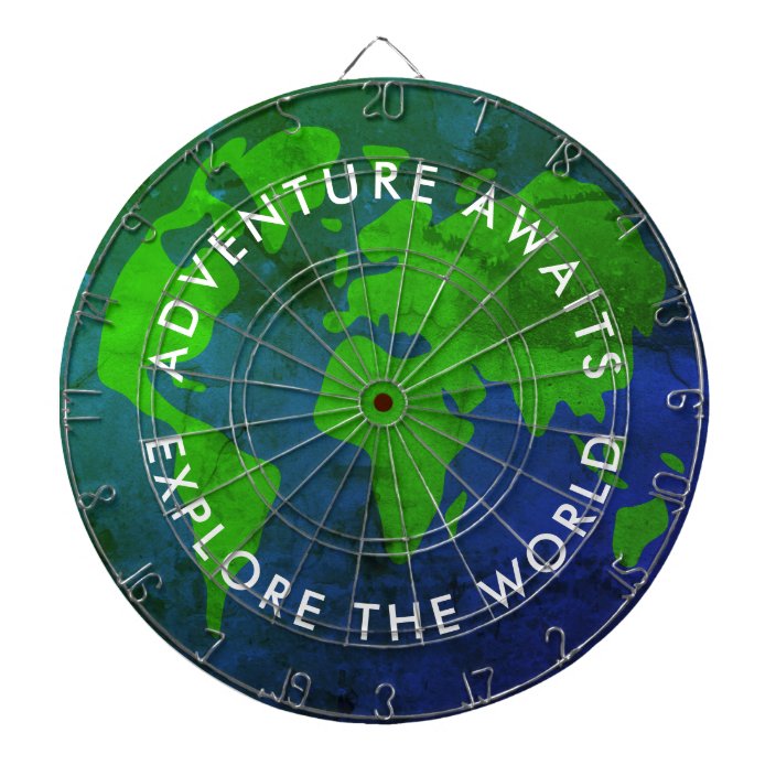 Vintage world map planet earth globe custom dart board | Zazzle.com