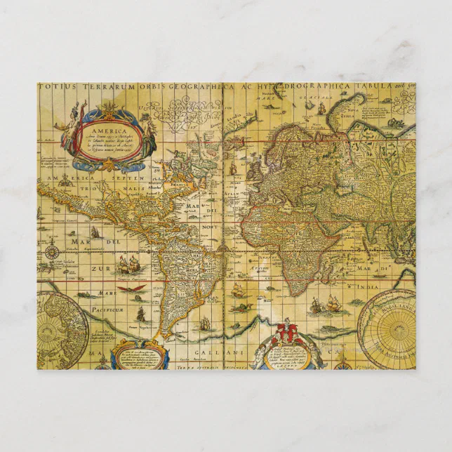 Vintage World Map Postcard | Zazzle