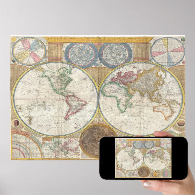 Vintage world map poster | Zazzle