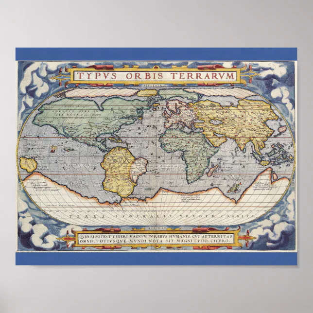 Vintage World Map Poster | Zazzle