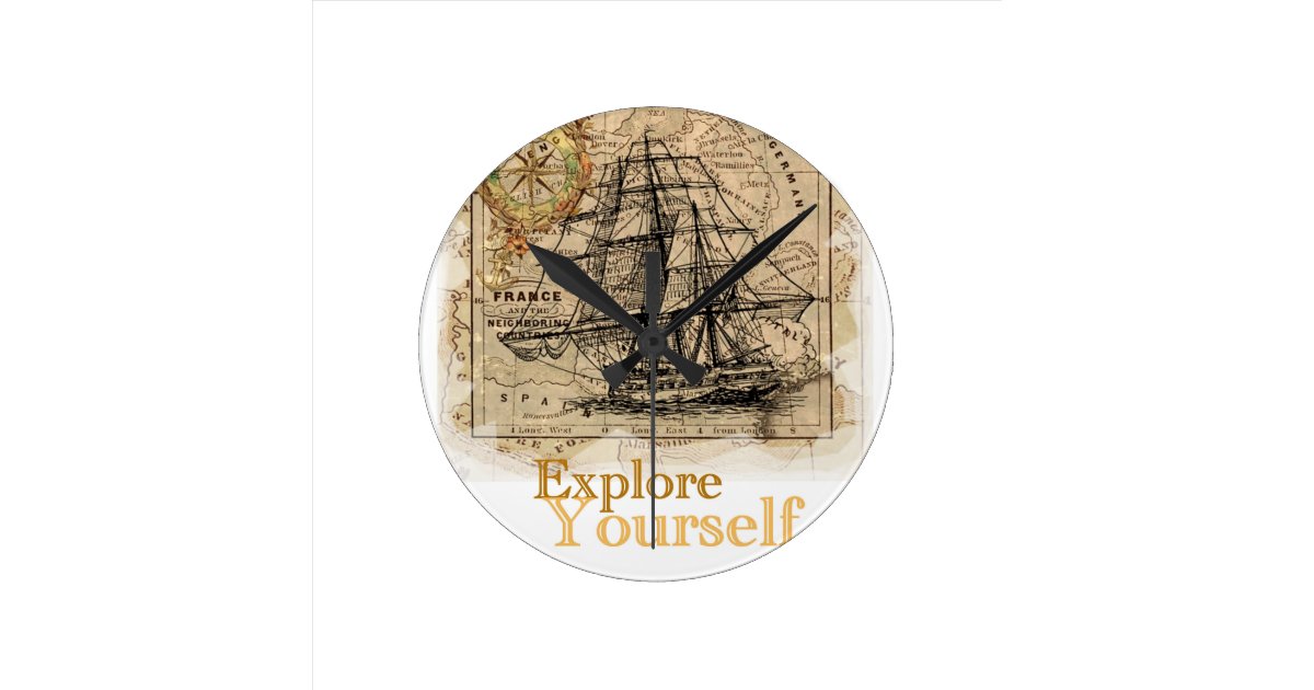 Vintage World Map Round Clock | Zazzle.com