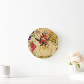 Vintage world map round clock | Zazzle