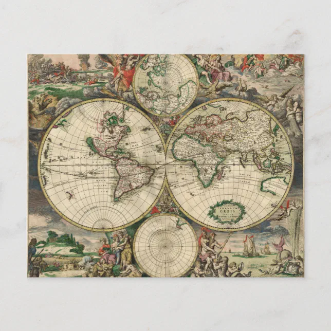 Vintage World Map Scrapbook Paper | Zazzle