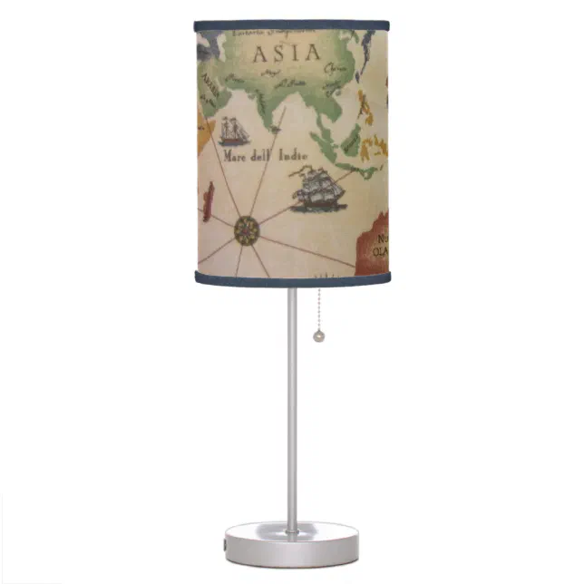 Vintage World Map Table Lamp | Zazzle
