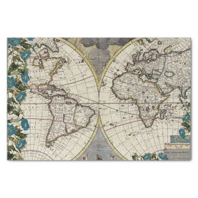 Vintage World Map Tissue Paper | Zazzle