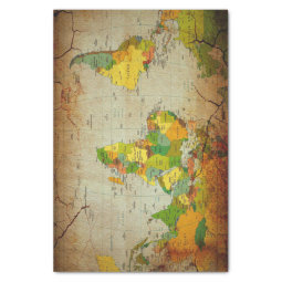 Vintage World Map Tissue Paper | Zazzle