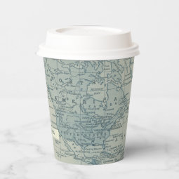 Vintage World Map travel customize your name Paper Cups | Zazzle