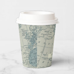 Vintage World Map travel customize your name Paper Cups | Zazzle
