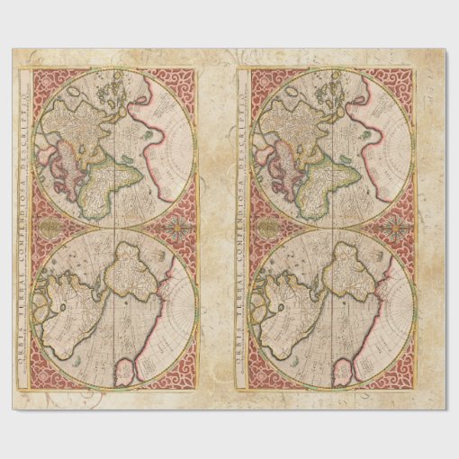 Vintage World Map Wrapping Paper | Zazzle