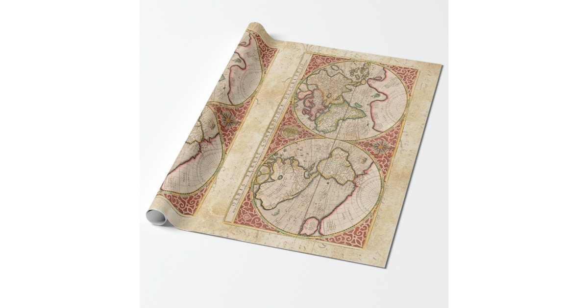 Vintage World Map Wrapping Paper | Zazzle