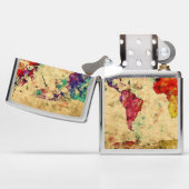 Vintage world map zippo lighter | Zazzle