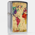 Vintage world map zippo lighter | Zazzle