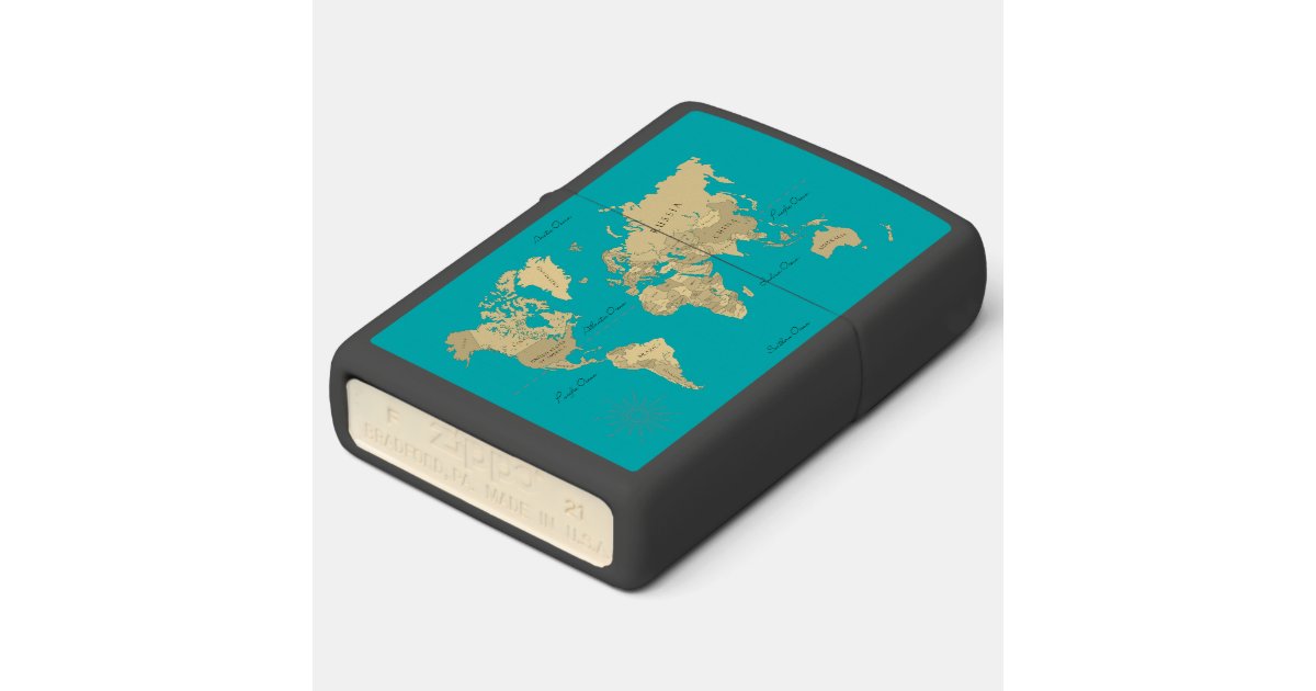 Vintage World Map Zippo Lighter | Zazzle