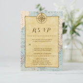 Vintage World Travel Map Wedding RSVP | Zazzle