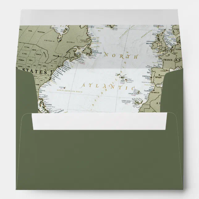 Vintage world travel themed wedding envelope | Zazzle