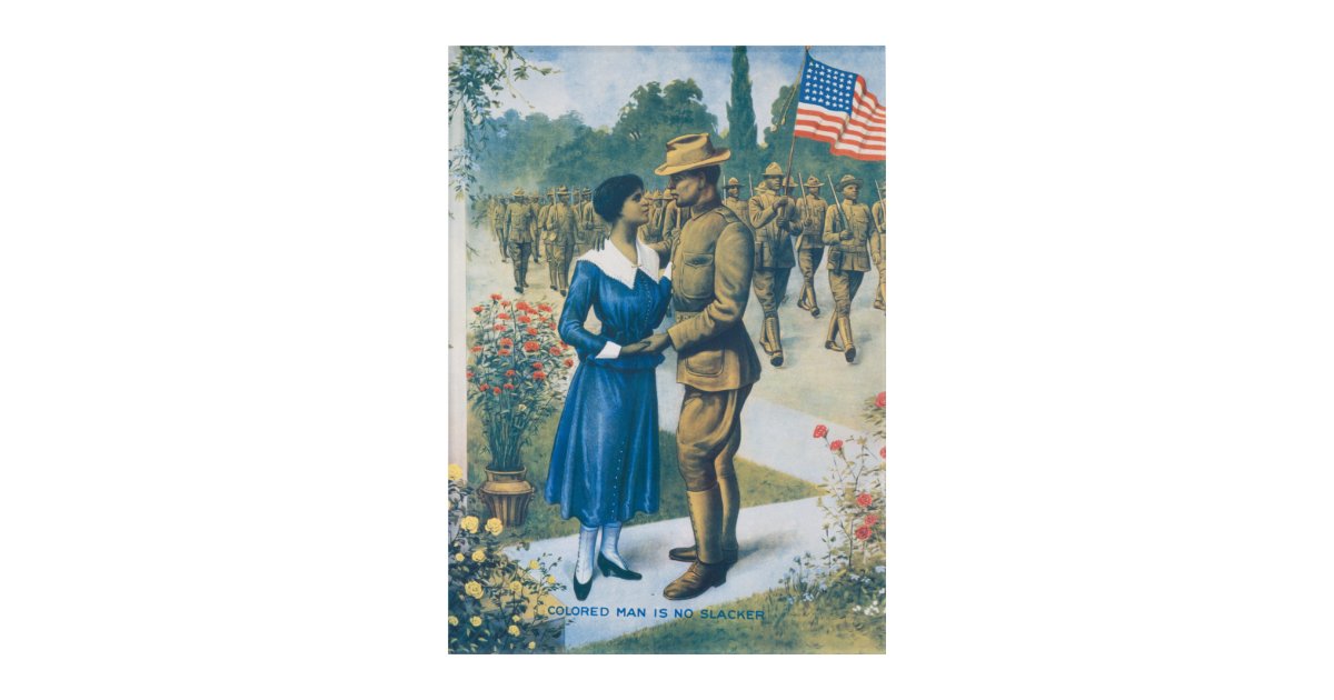 Vintage World War I Colored Man Is No Slacker Post Acrylic Print | Zazzle